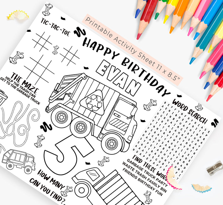 Garbage Truck Activity Sheet – lilyjanekreations