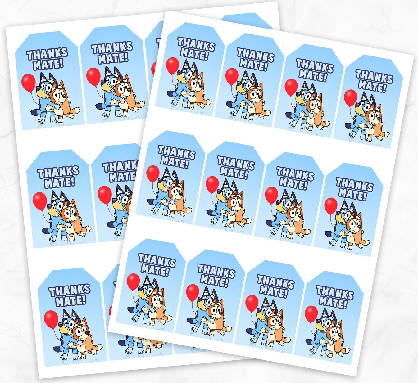 Bluey Printable Thank you tags – lilyjanekreations