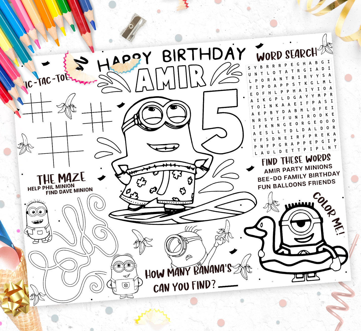Minions Activity Sheet – lilyjanekreations